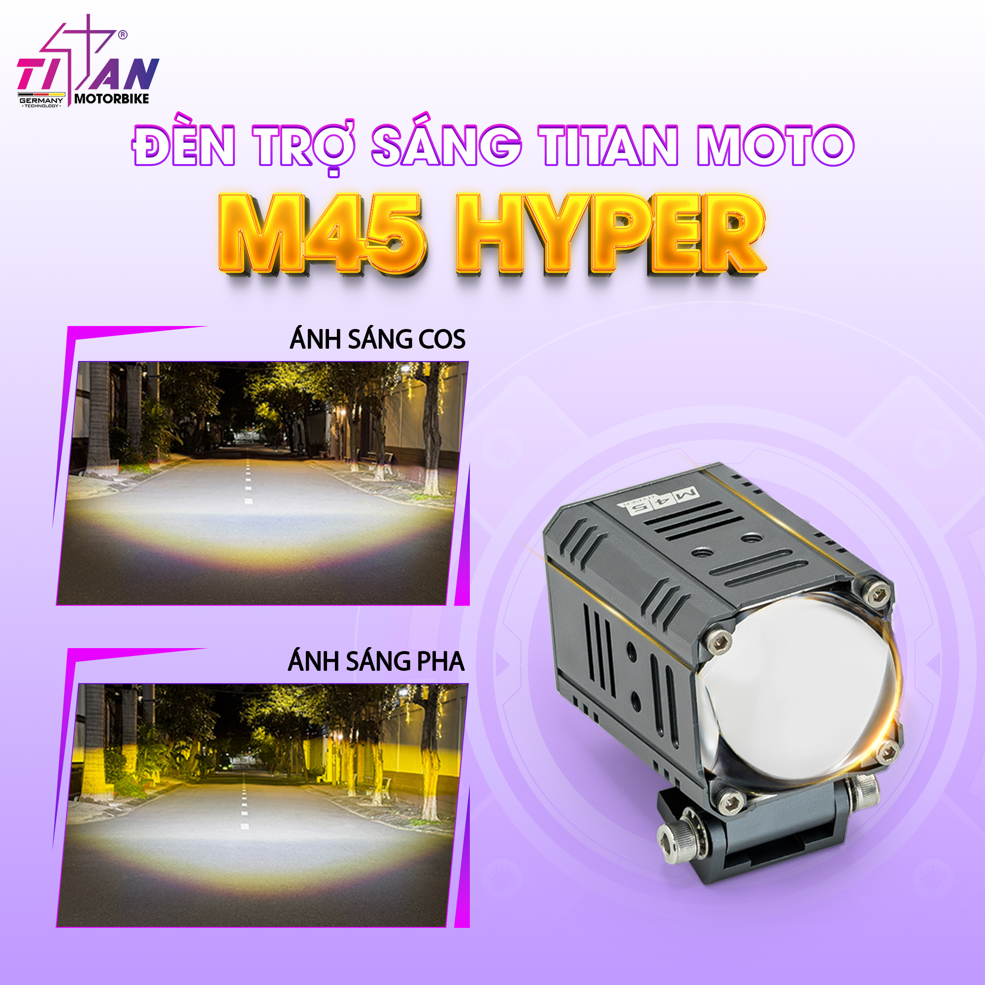 TỔNG HỢP HÌNH ẢNH ĐỘ ĐÈN TRỢ SÁNG TITAN MOTO M45 HYPER TẠI ĐÈN LED ...
